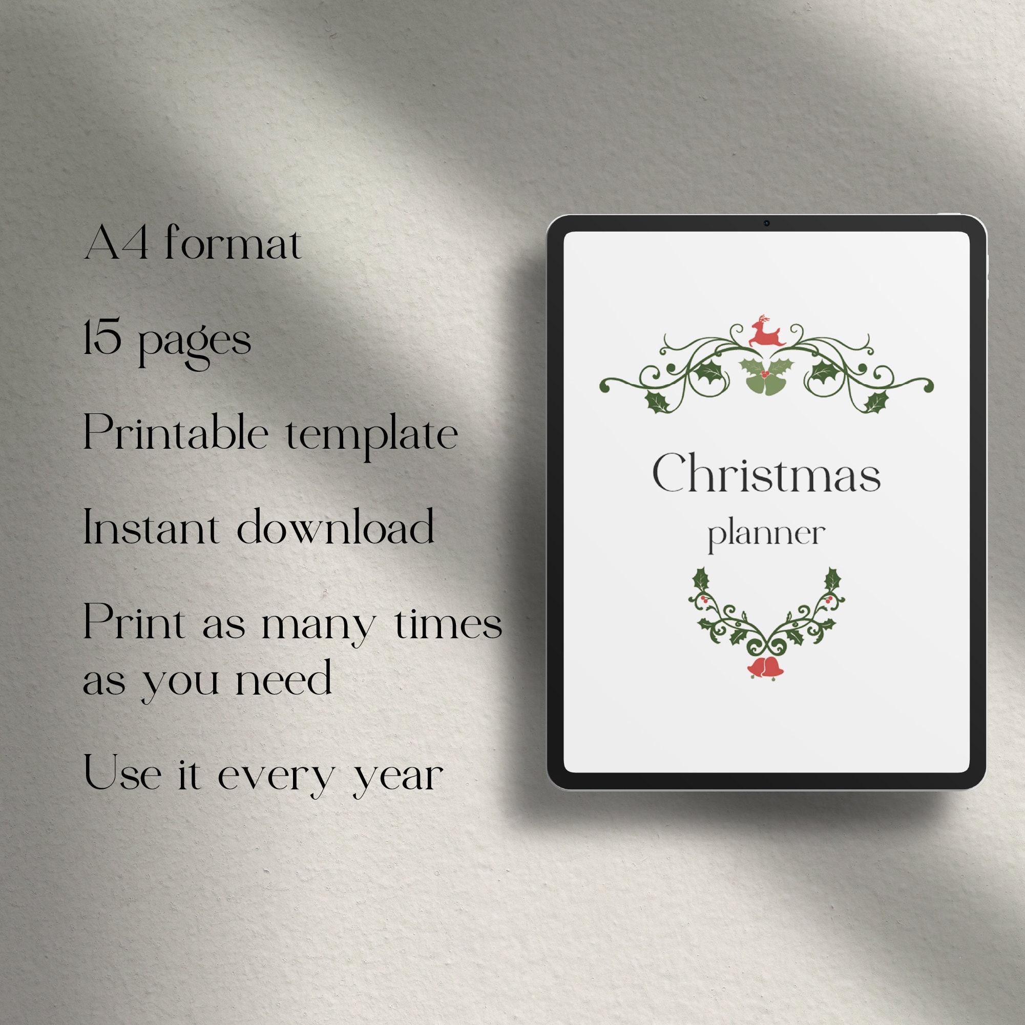 Christmas Planner Printable Template, Digital Christmas Planner ...