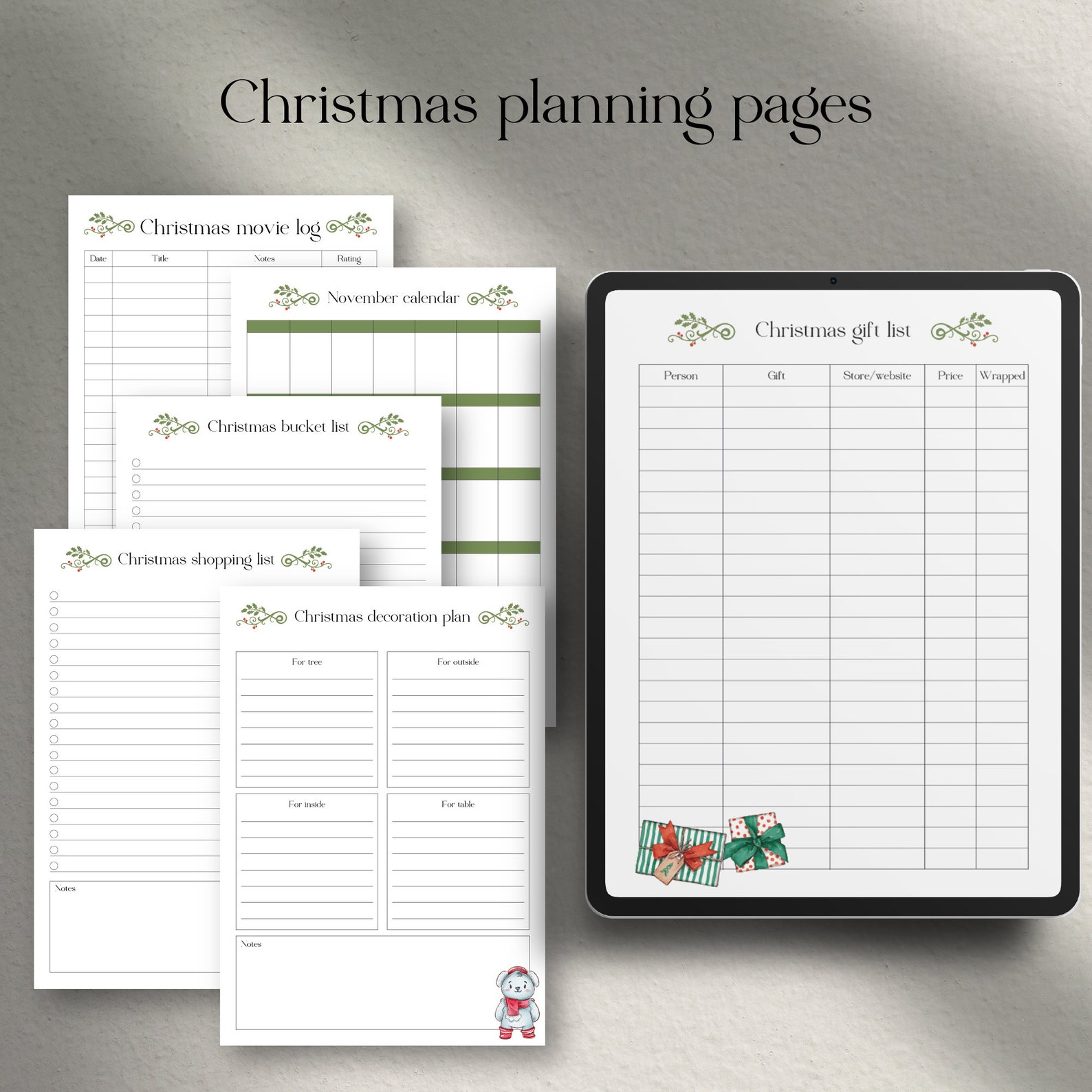 Christmas Planner Printable Template, Digital Christmas Planner ...