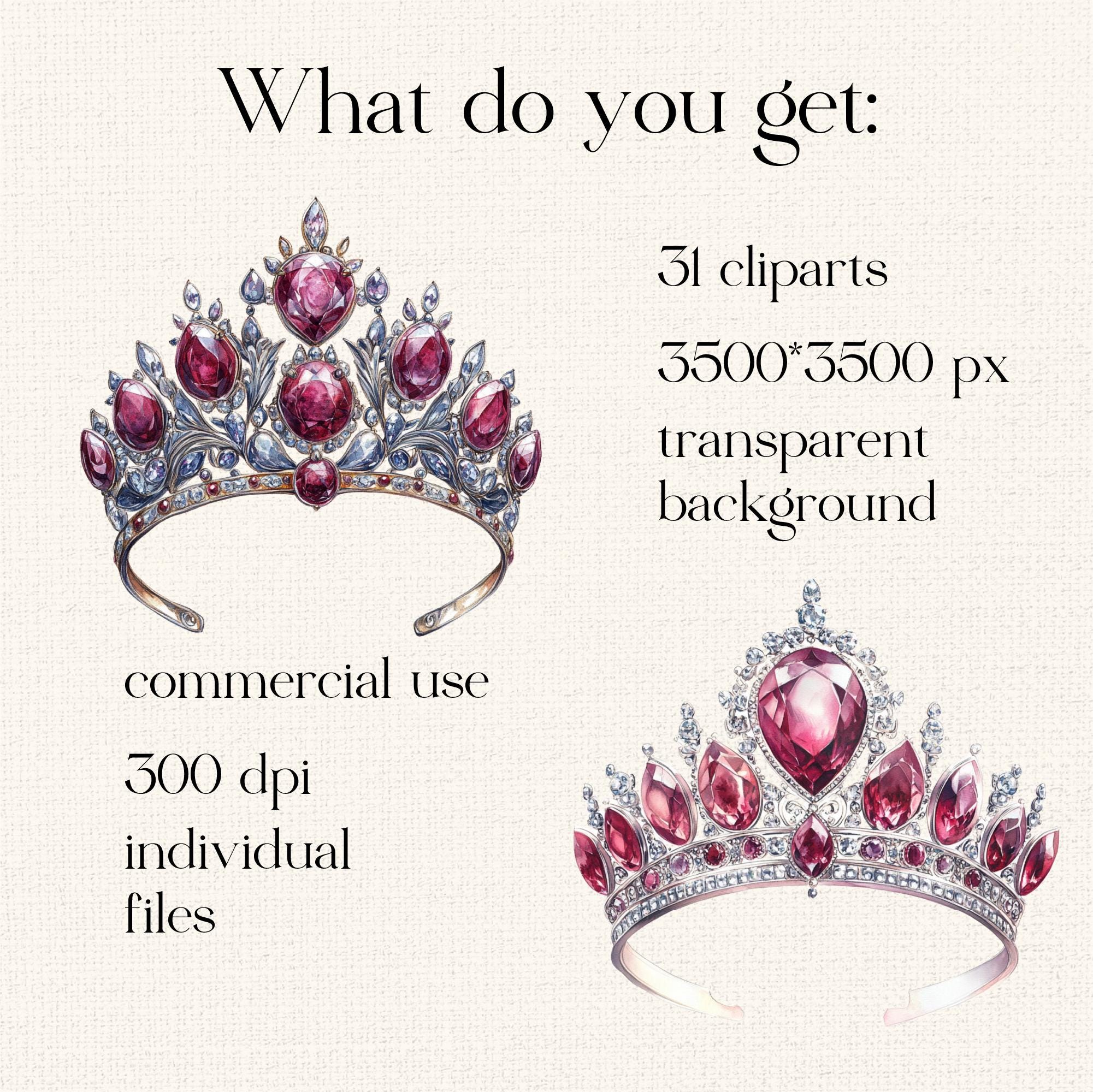 31 Ruby Princess Crown PNG Set, Ruby Tiara Clipart Set, Tiara Clipart ...
