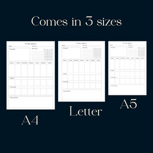 Weekly Printable, Fillable Planner Bundle. Monday&sunday Start, A4 ...