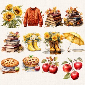 70 Cozy Autumn Clipart Illustrations Set, Autumn Clipart, Fall Clipart ...