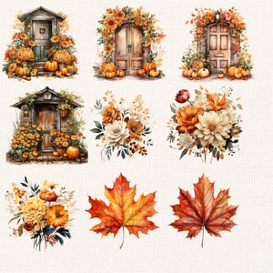70 Cozy Autumn Clipart Illustrations Set, Autumn Clipart, Fall Clipart ...