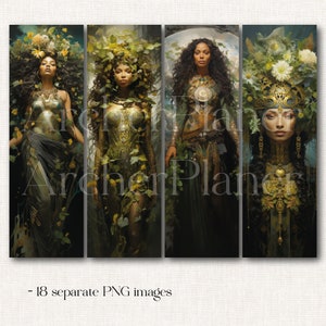 18 Earth Goddess Printable Bookmark Designs, Digital Print Download ...