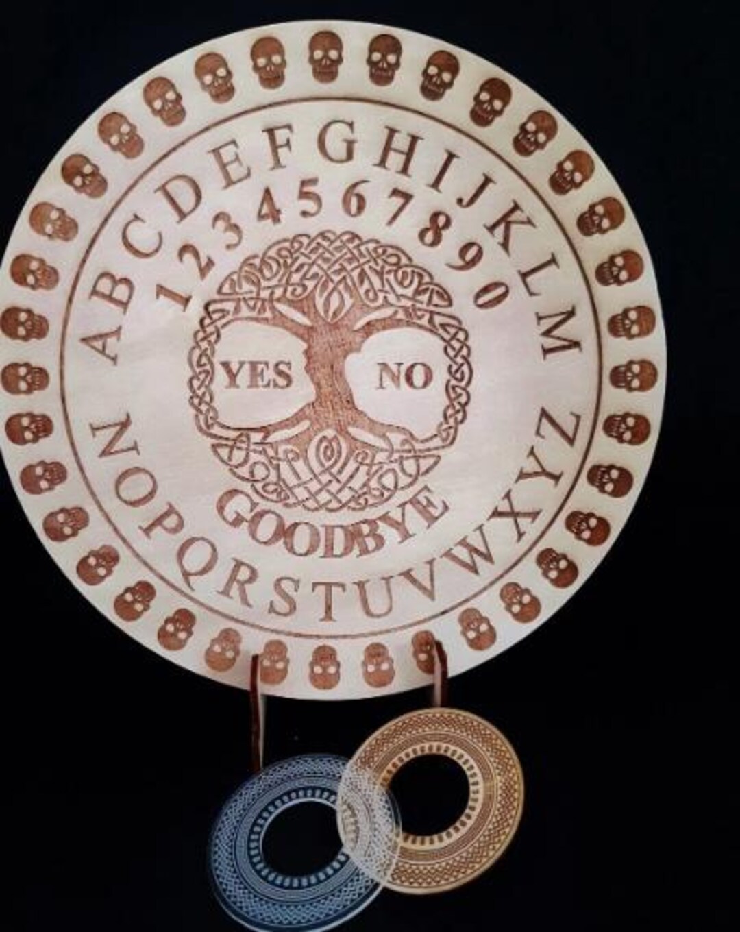 Round Celtic Tree of Life Ouija Board - Wooden Spirit Board With ...
