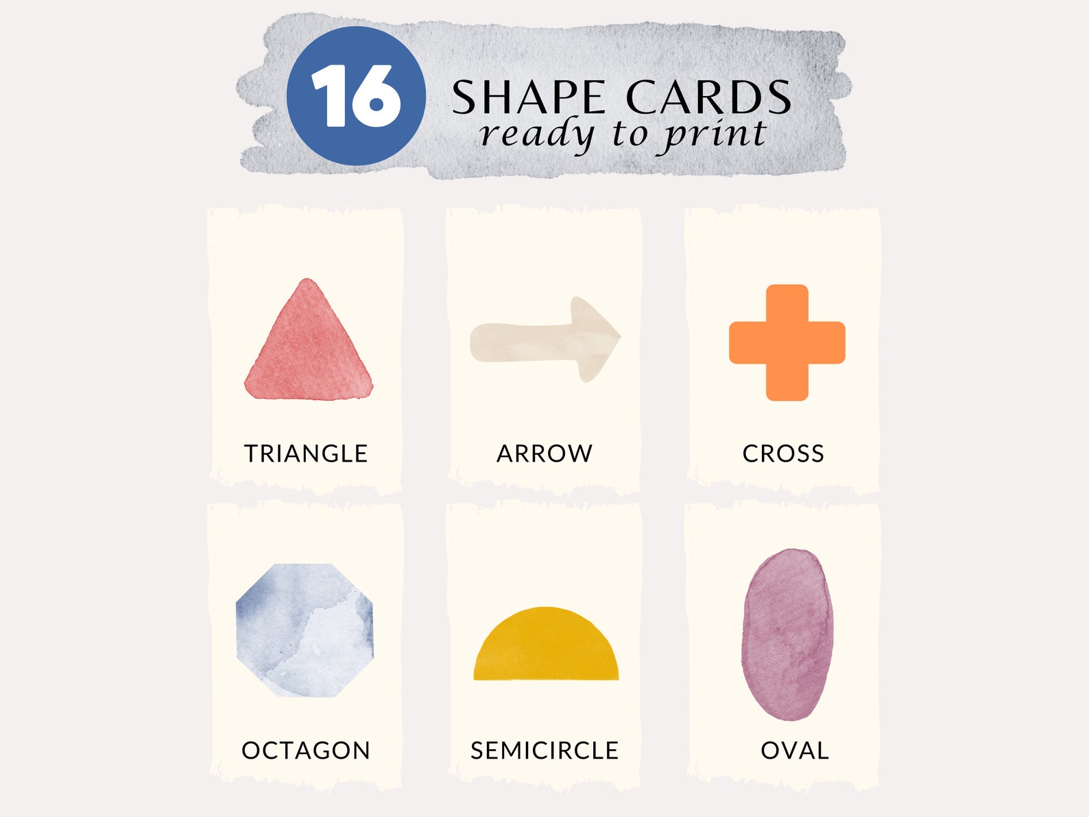 Shapes Flash Cards | Printable Educational Cards, Montessori Cards, Pre ...
