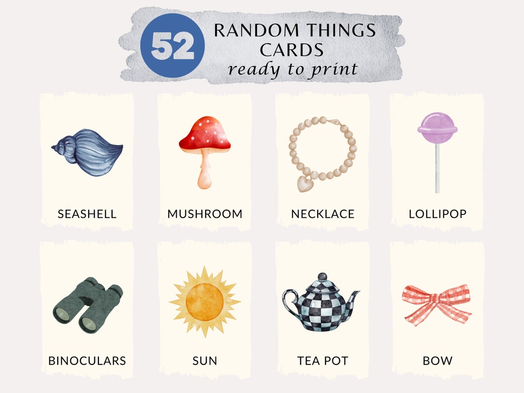 Random Things Flash Cards | Printable Educational Cards, Montessori ...
