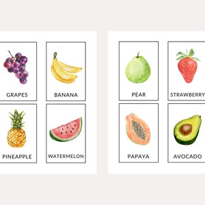 Fruit Flash Cards | Printable Educational Cards | DIGITAL DOWNLOAD - Etsy