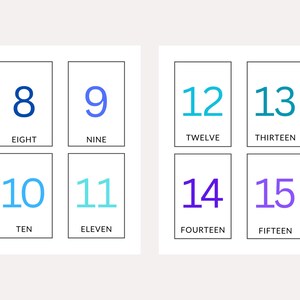 Number Flash Cards | Printable Educational Cards, Montessori Cards, Pre ...