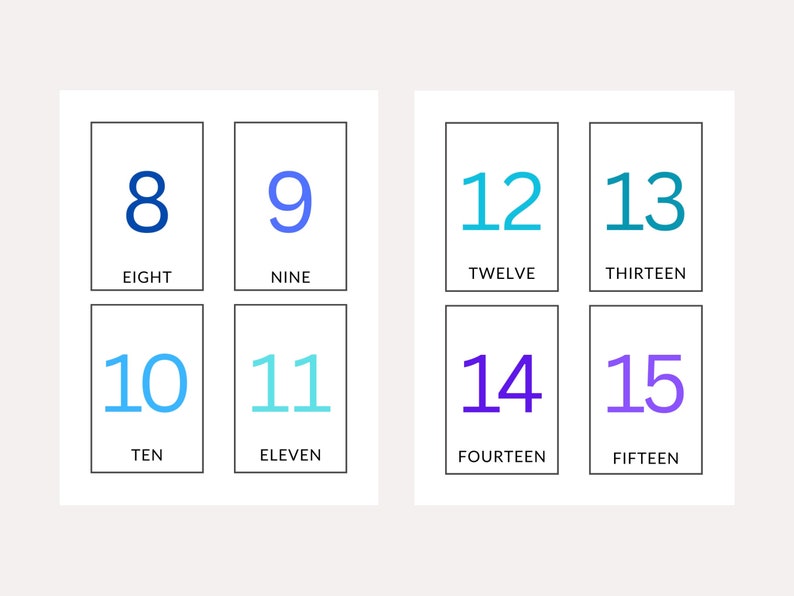 Number Flash Cards | Printable Educational Cards, Montessori Cards, Pre ...