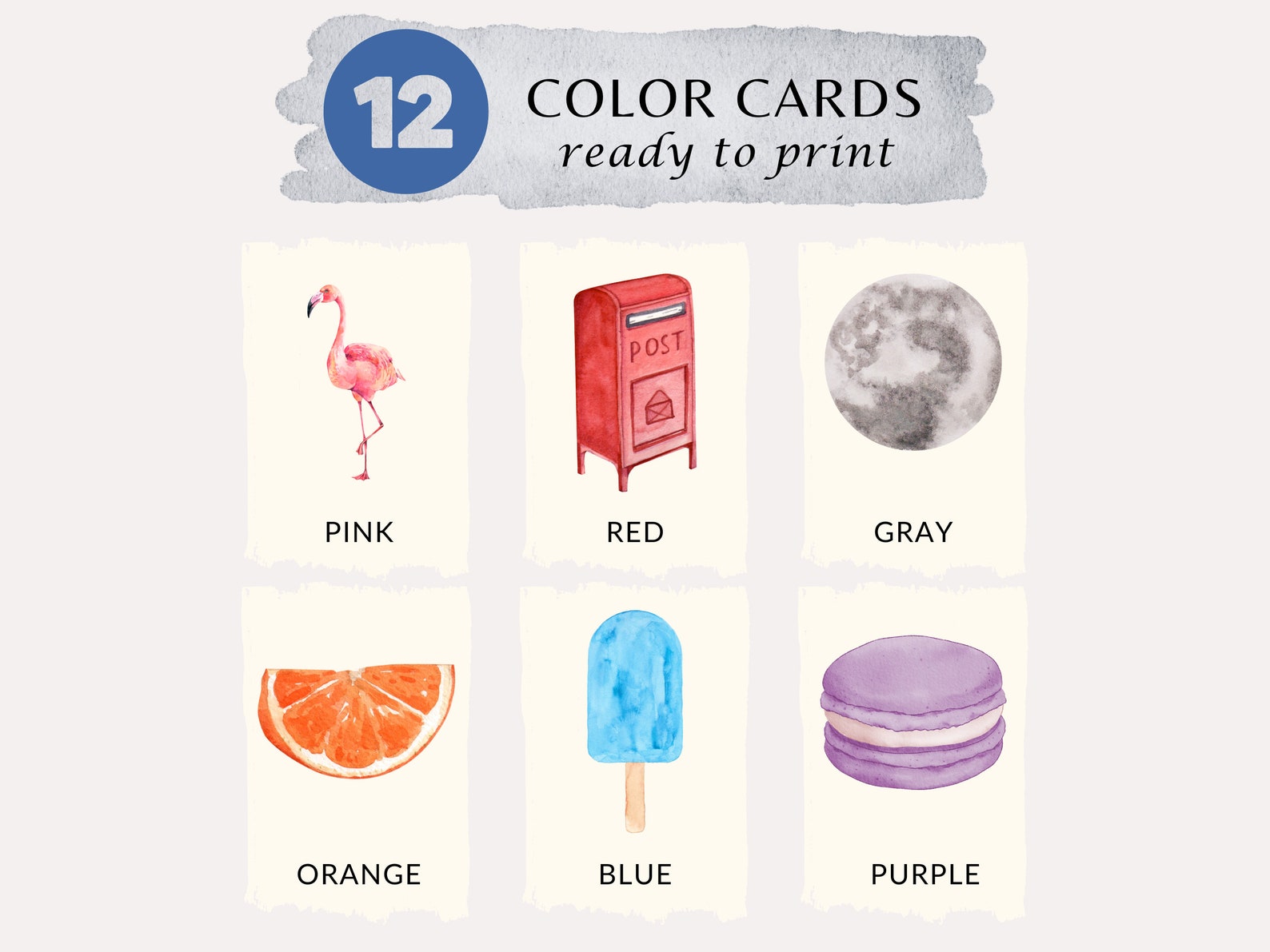 Color Flash Cards | Printable Educational Cards, Montessori Cards, Pre ...