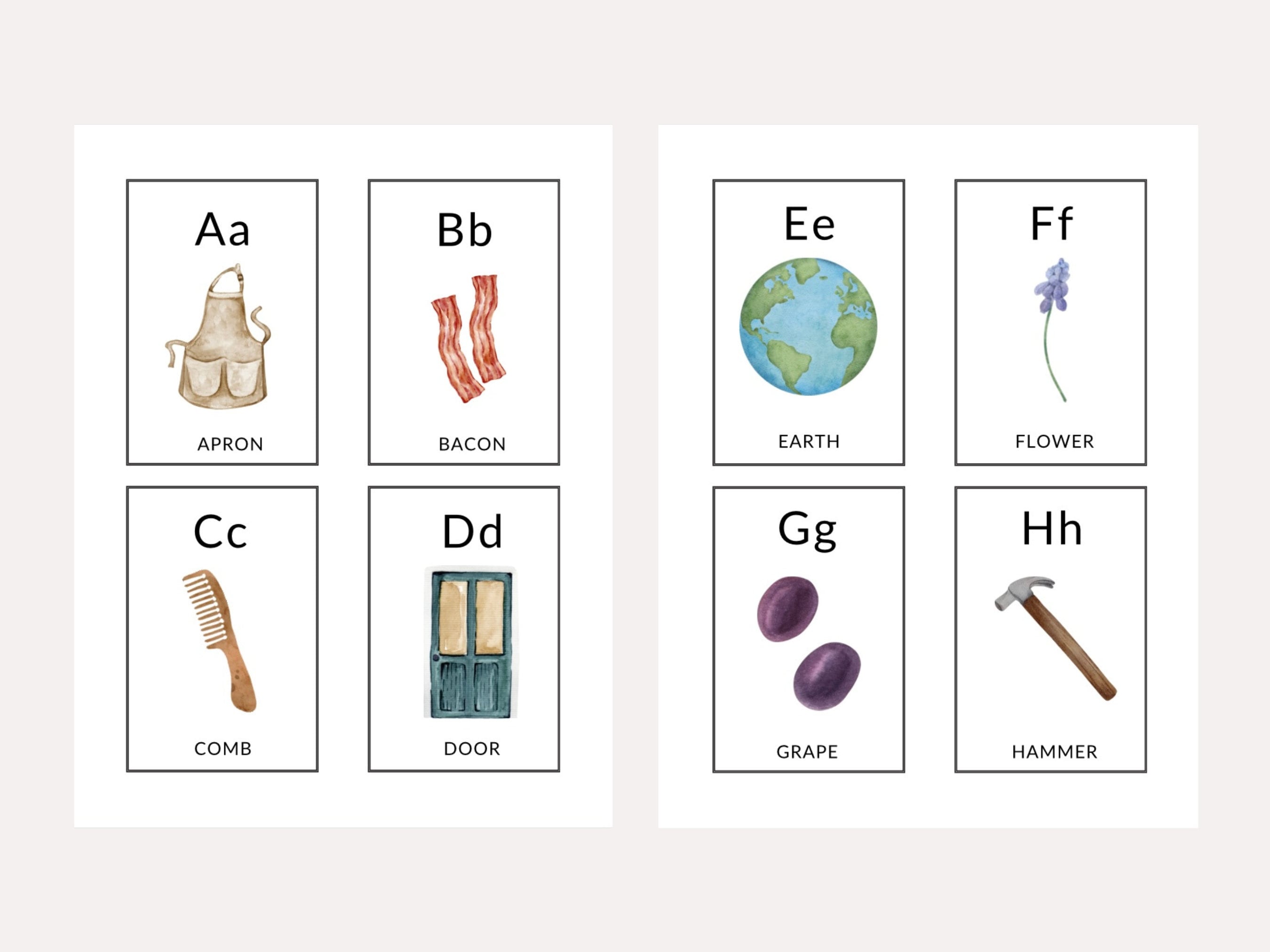 Alphabet Flash Cards | Printable Educational Cards, Montessori Cards ...