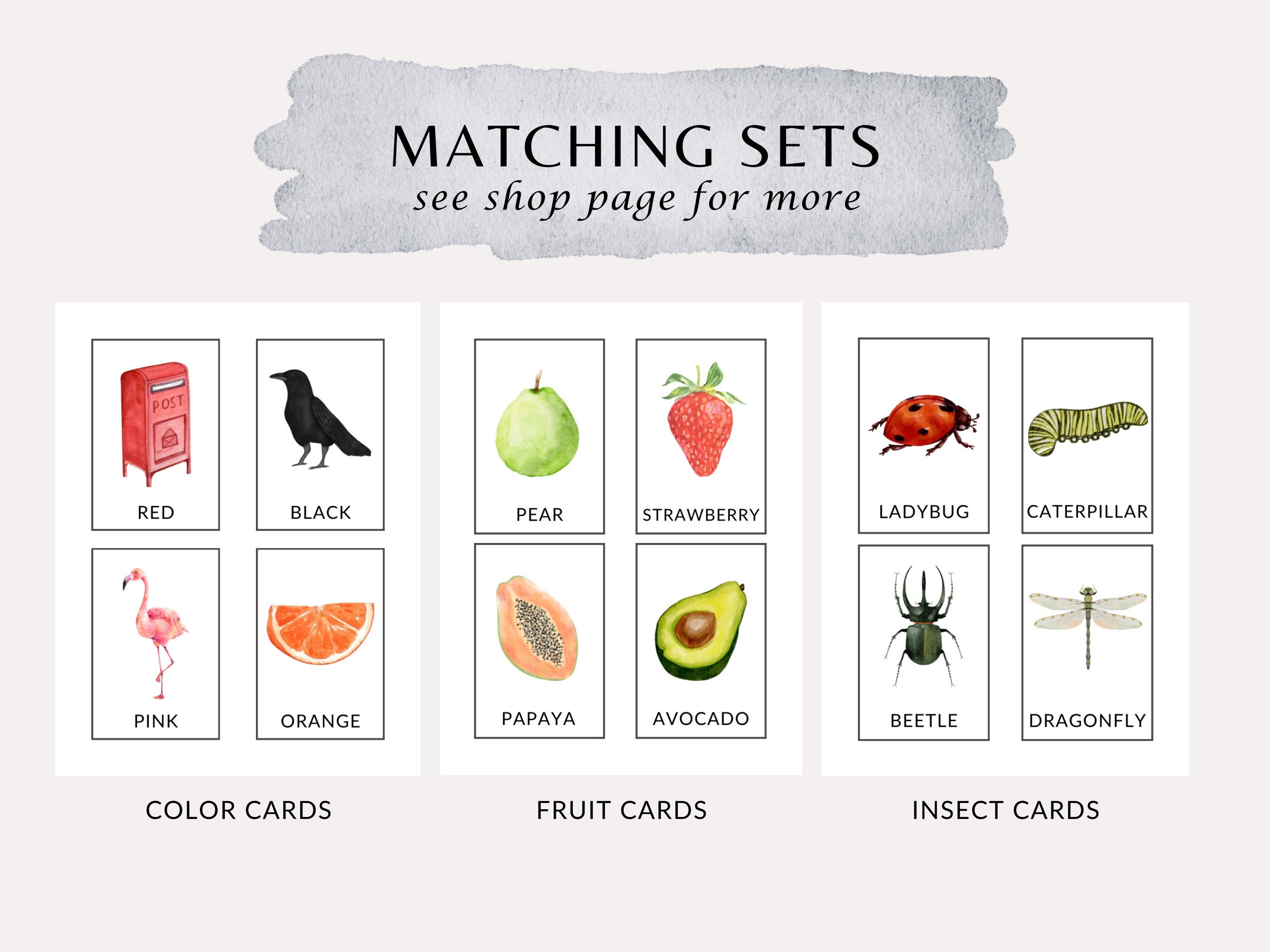 Color Flash Cards Printable Educational Cards, Montessori Cards, Pre ...