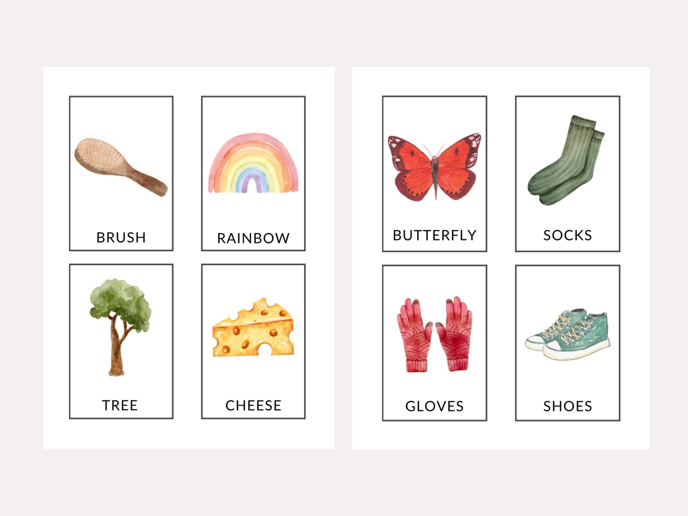 Random Things Flash Cards | Printable Educational Cards, Montessori ...