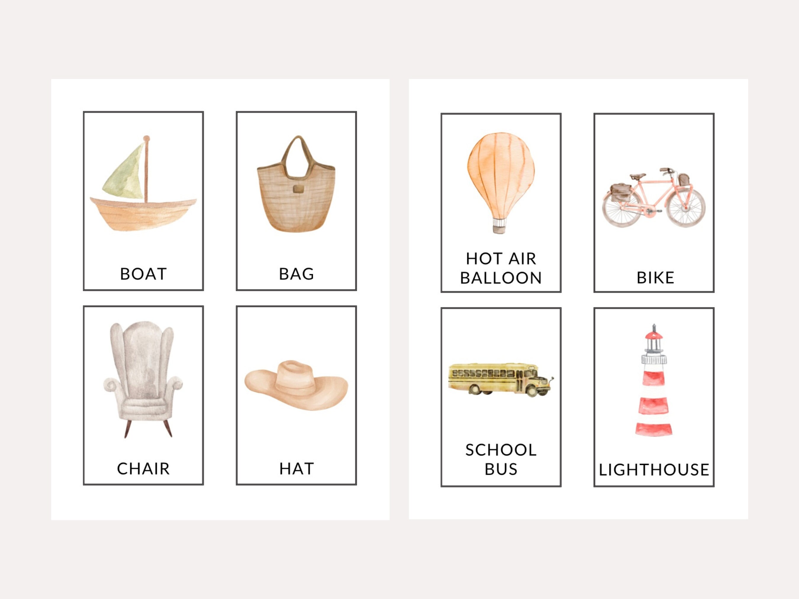 Random Things Flash Cards | Printable Educational Cards, Montessori ...