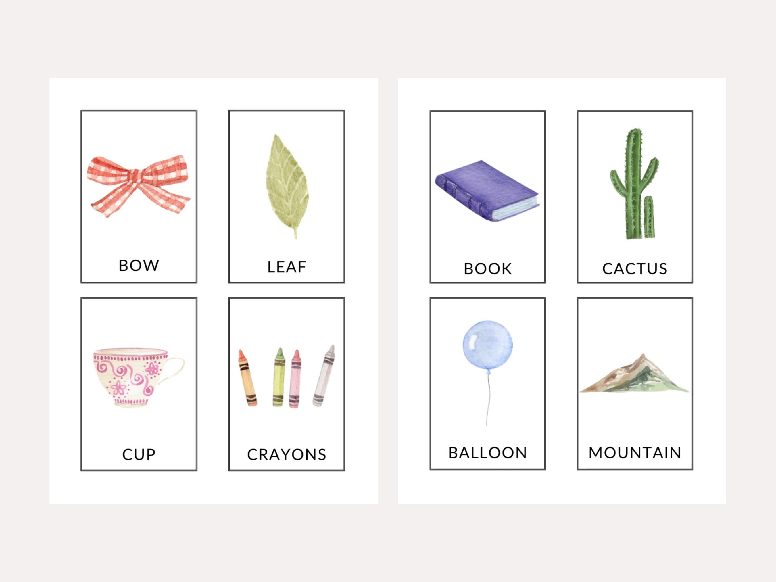 Random Things Flash Cards | Printable Educational Cards, Montessori ...