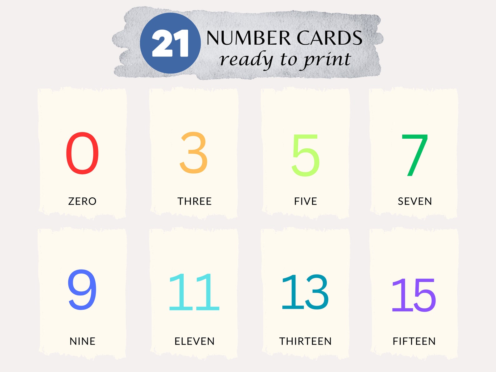 Number Flash Cards | Printable Educational Cards, Montessori Cards, Pre ...