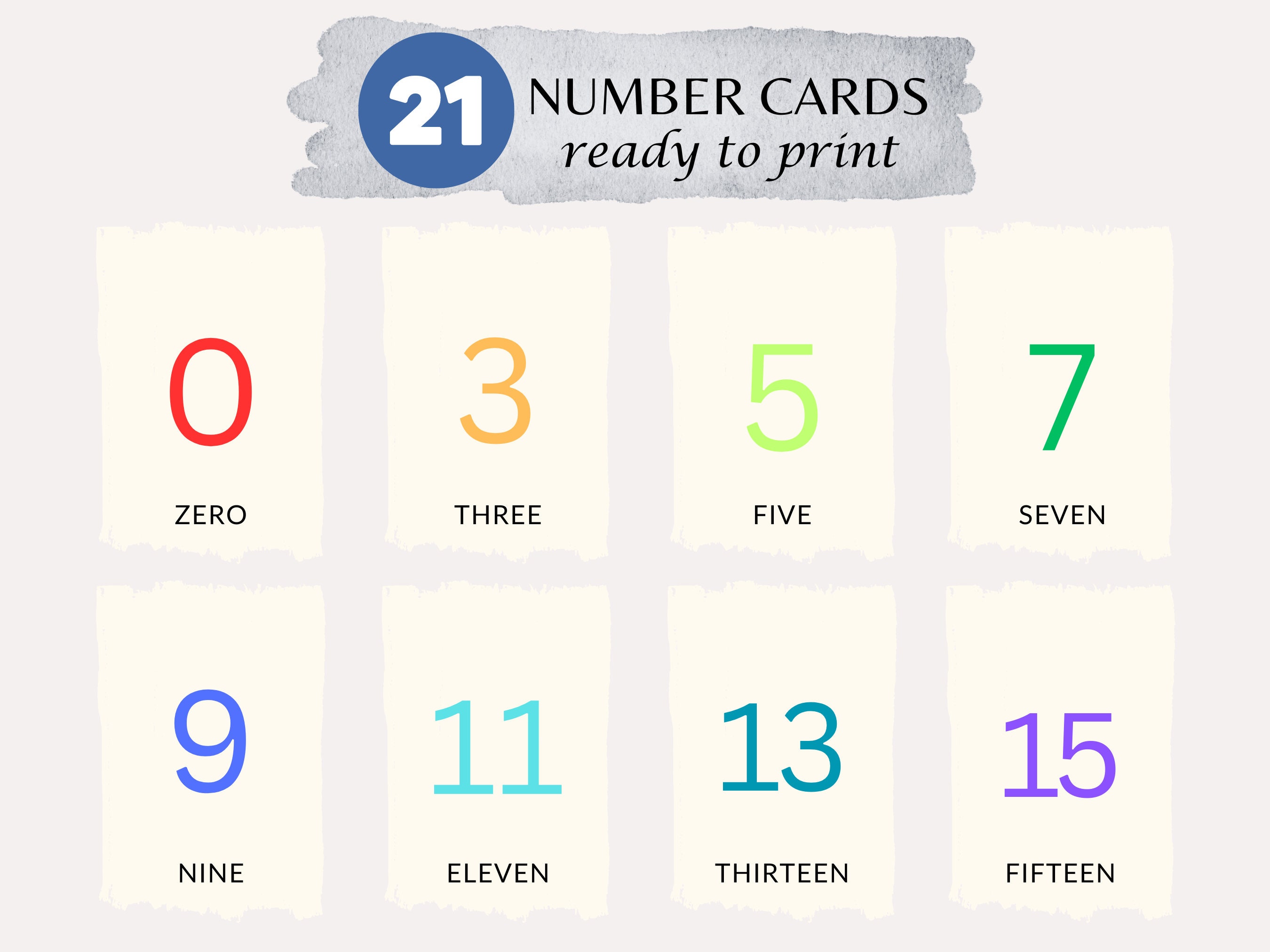 Number Flash Cards | Printable Educational Cards, Montessori Cards, Pre ...