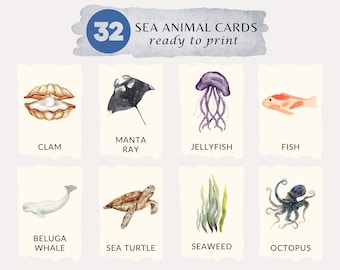 Tarjetas de animales marinos - Etsy España