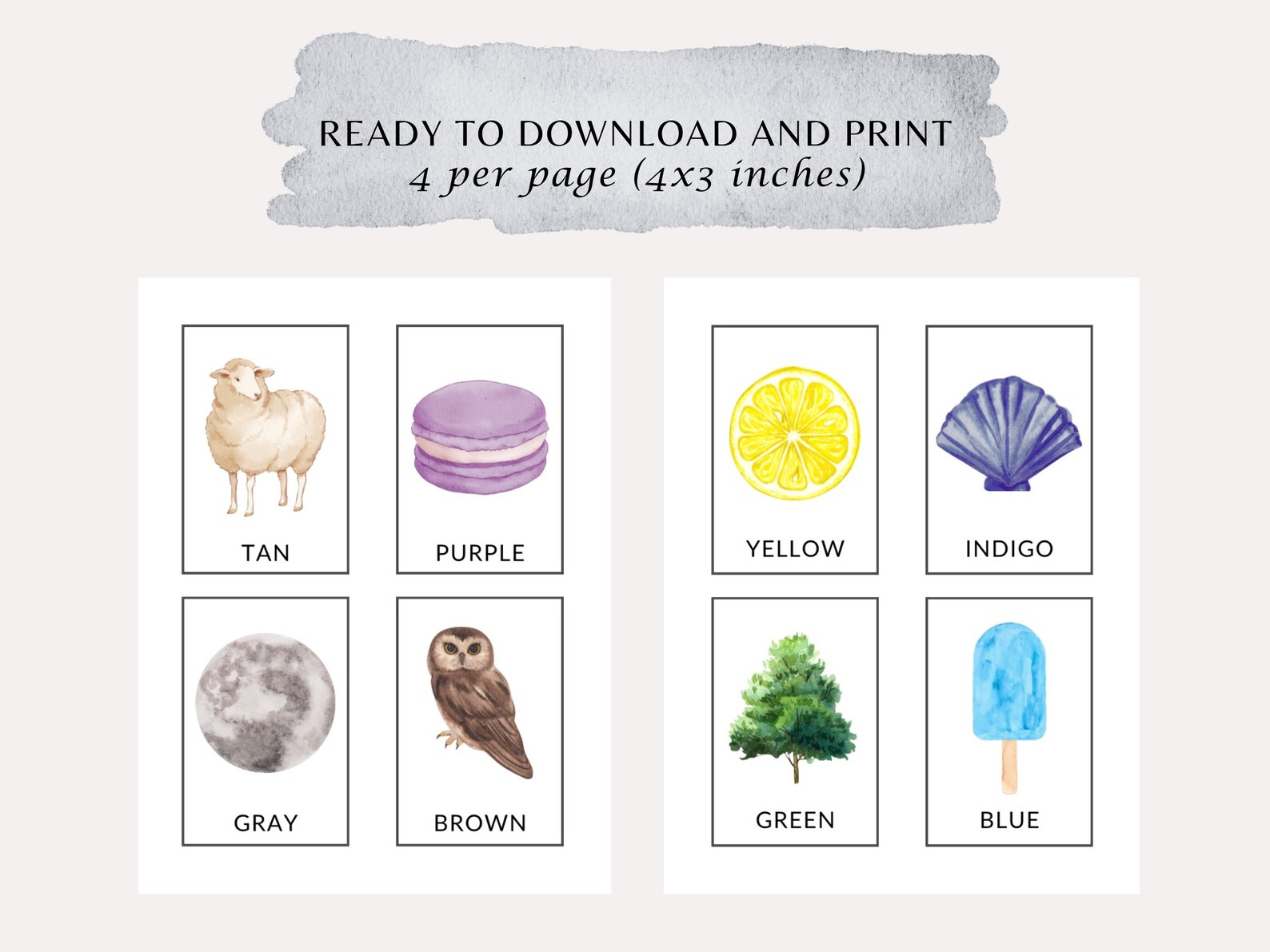 Color Flash Cards | Printable Educational Cards, Montessori Cards, Pre ...