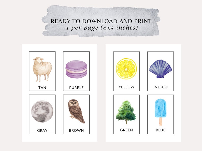 Color Flash Cards | Printable Educational Cards, Montessori Cards, Pre ...