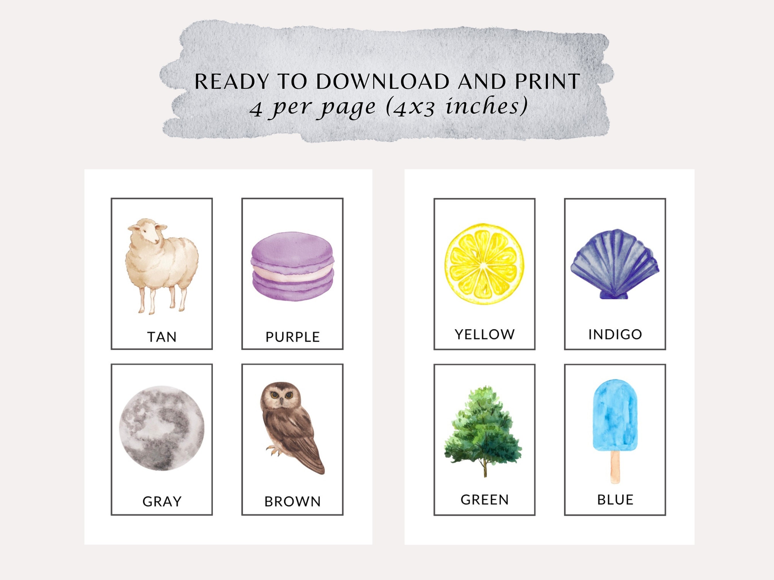 Color Flash Cards Printable Educational Cards, Montessori Cards, Pre ...