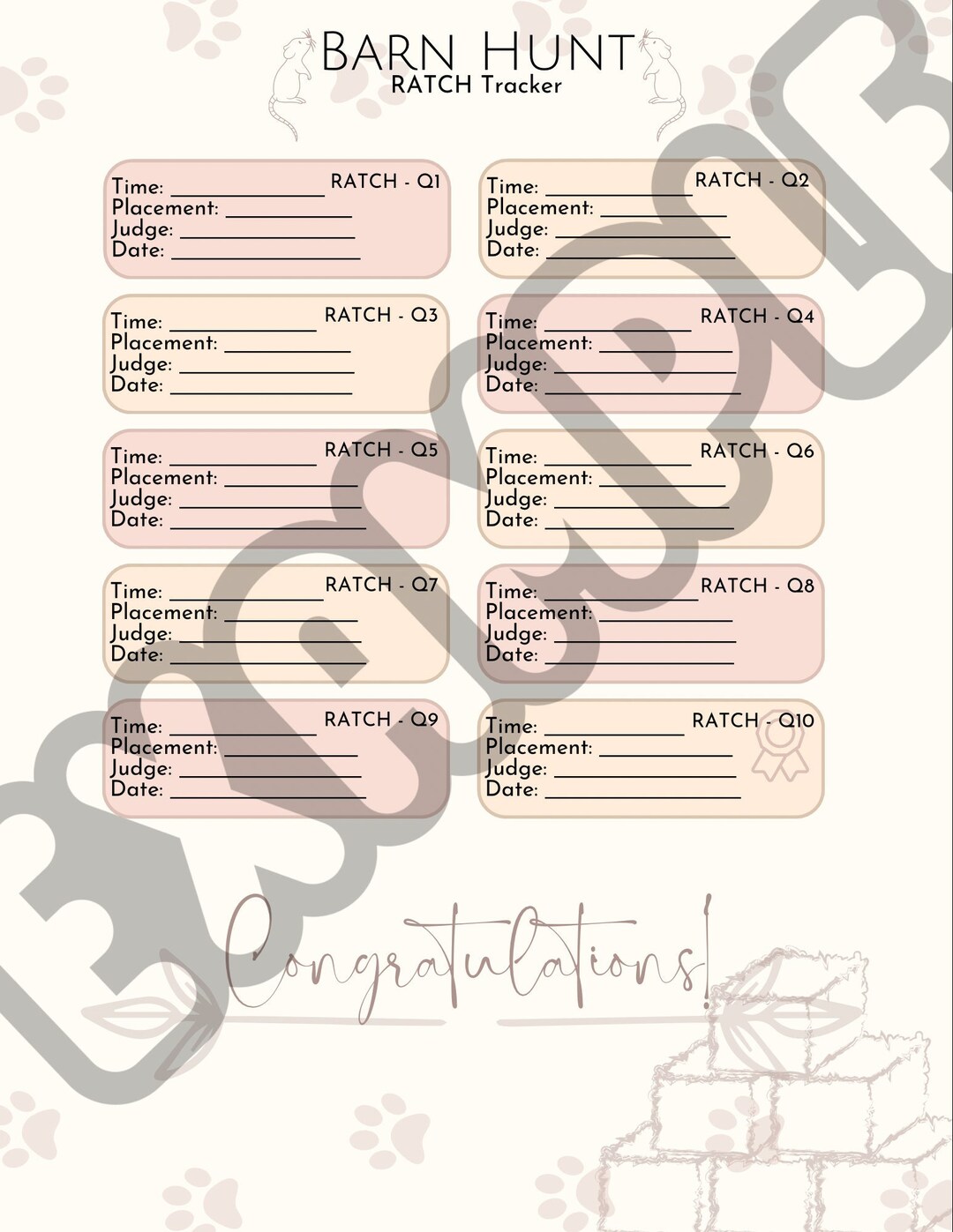 Barn Hunt Digital RATCH Title Tracker print-friendly/pdf Digital ...