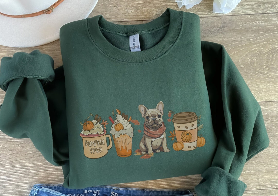 French Bulldog Fall Coffee Sweatshirt, French Bulldog Sweatshirt ...