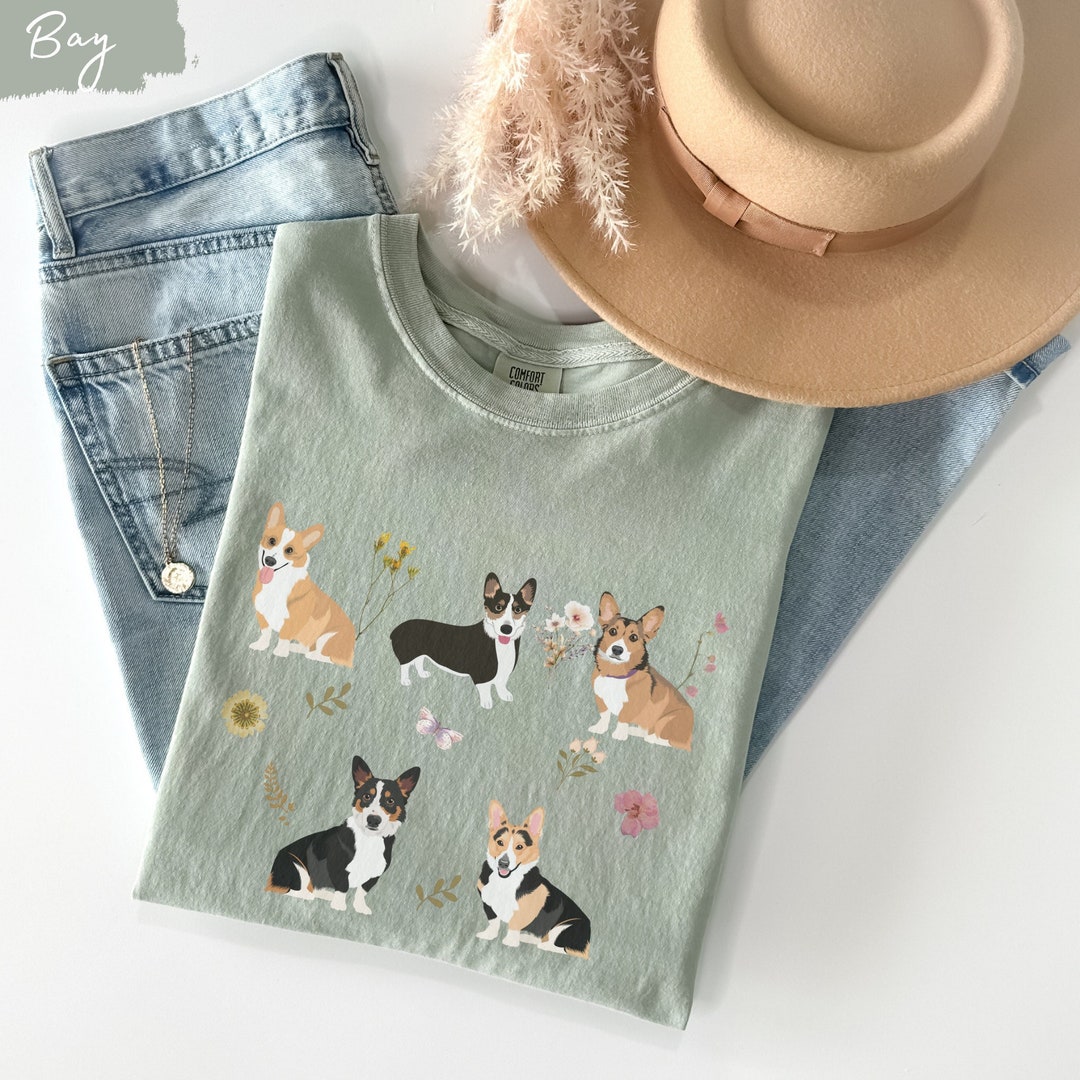 Corgi Cottagecore T Shirt, Corgi Mom T Shirt, Corgi Gifts, Corgi Lover ...