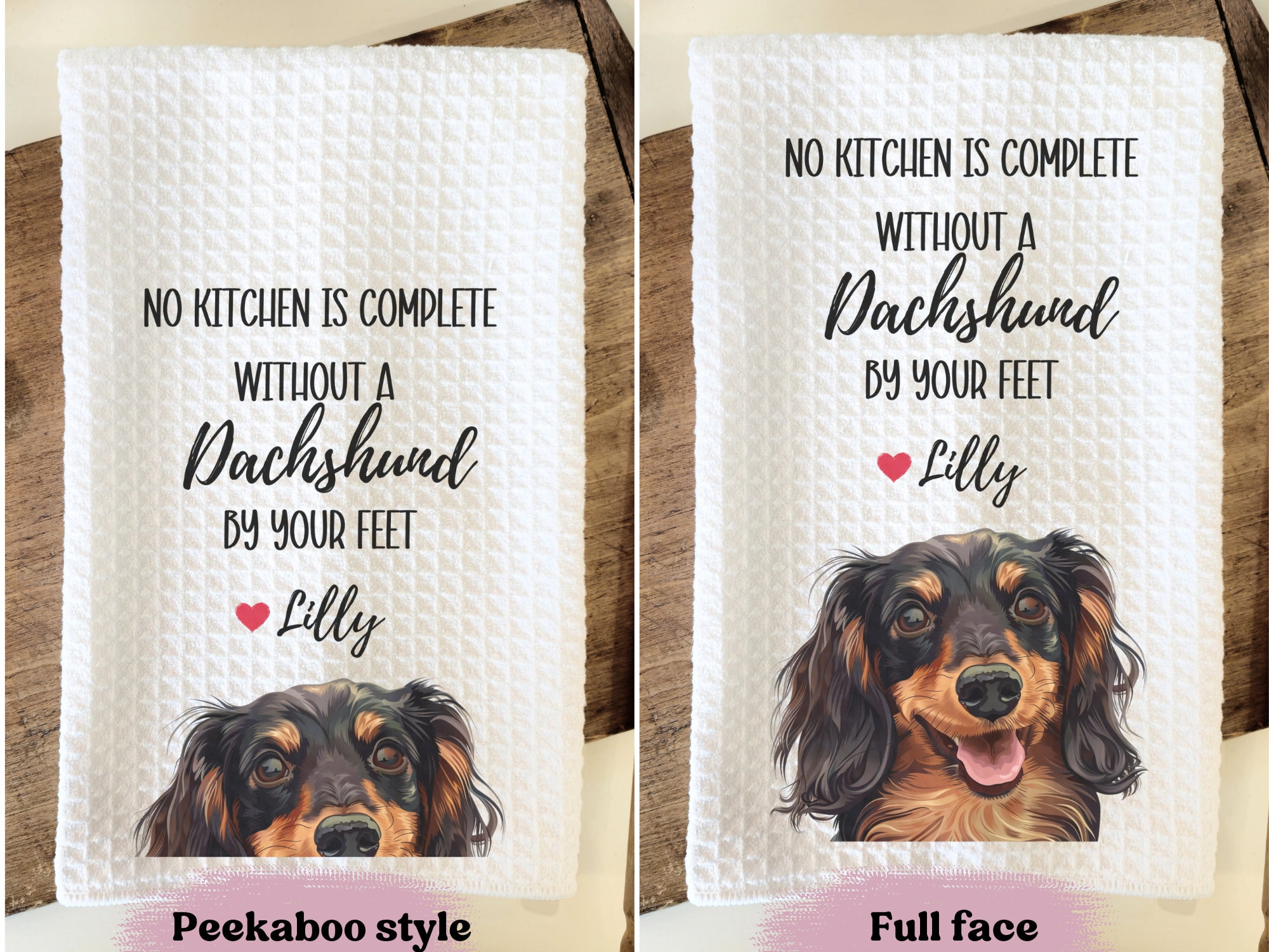 Custom Dachshund Kitchen Towel, Dachshund Gift, Custom Dog Kitchen ...