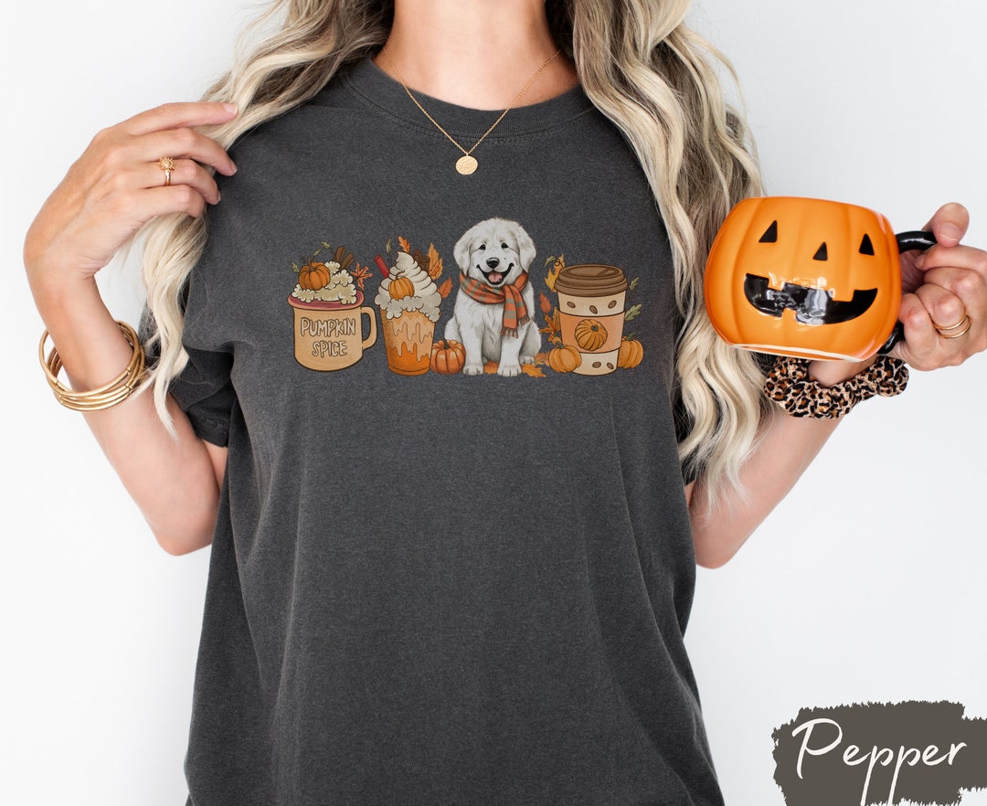 Great Pyrenees Fall Shirt, Pumpkin Patch Shirt, Great Pyrenees Tshirt ...