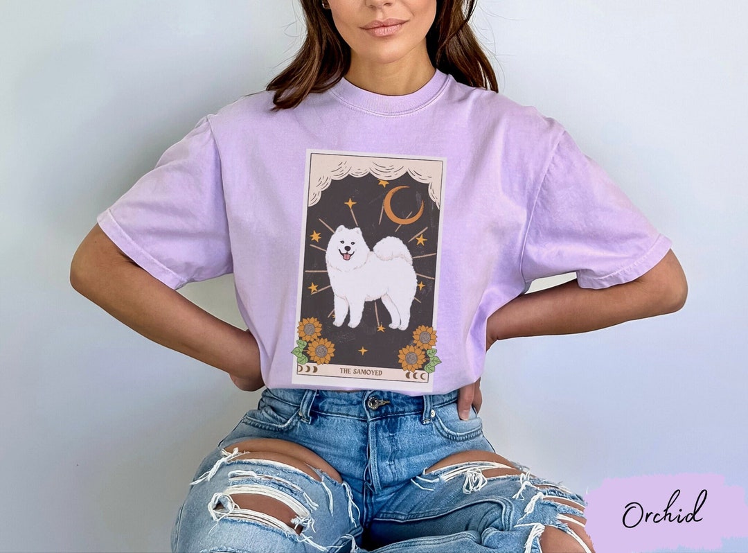 Samoyed Dog Tarot Card Comfort Colors T Shirt, Samoyed, Samoyed Mom ...