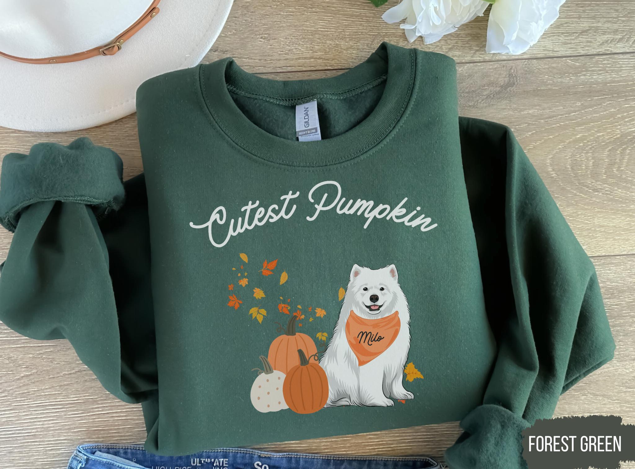 Custom Samoyed Mom Pumpkin Patch Sweatshirt, Pumpkin Spice Dog ...
