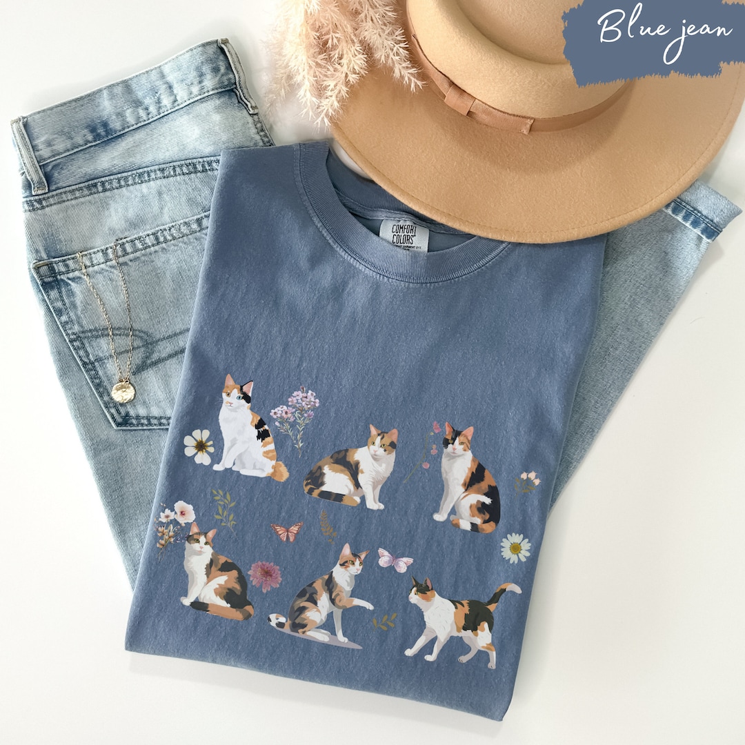 Calico Cottage Core T Shirt, Calico Cat, Calico Cat Shirt, Calico Cat ...