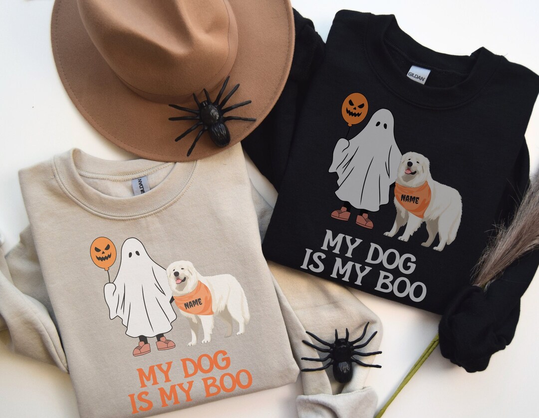 Custom Great Pyrenees Halloween Ghost Sweatshirt, Great Pyrenees ...