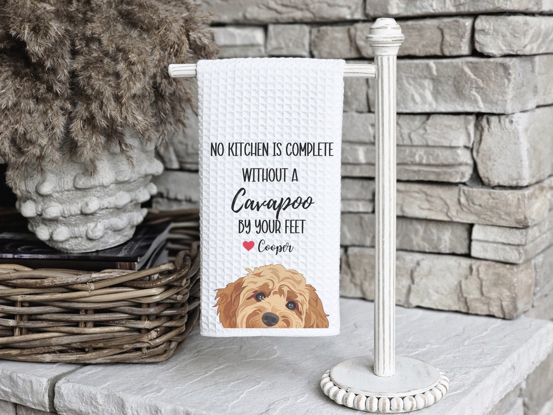 Custom Cavapoo Kitchen Towel, Cavapoo Gift, Custom Kitchen Dog Towel ...