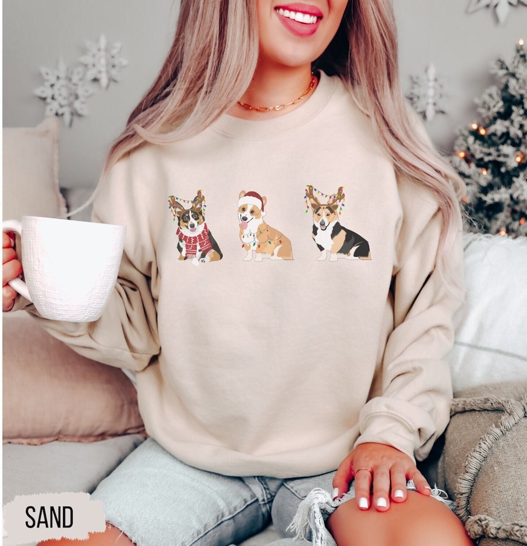 Corgi Christmas Sweatshirt, Corgi Christmas, Tri Color Corgi, Corgi ...