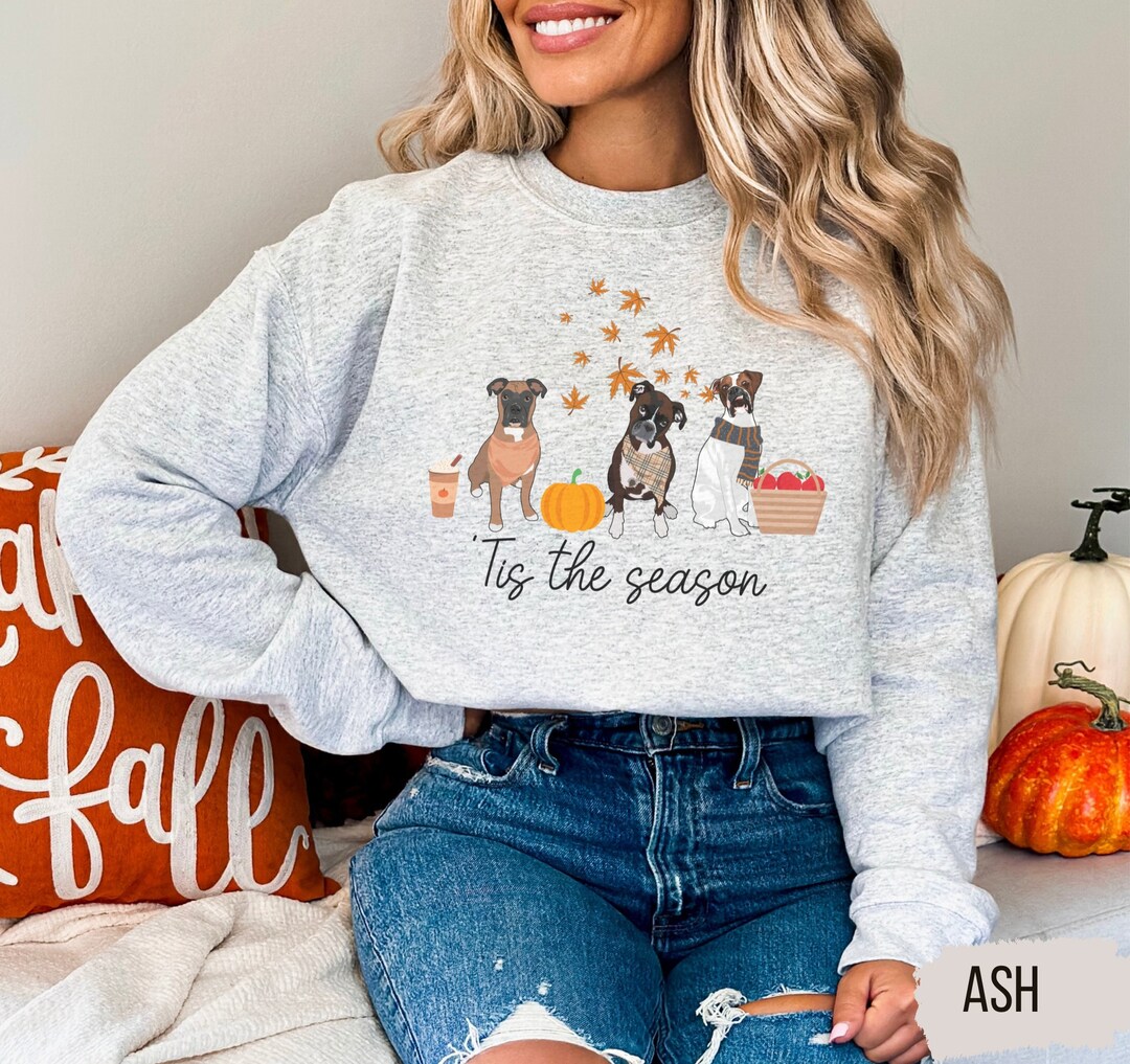 Boxer Dog Fall Sweatshirt, Boxer Sweatshirt, Boxer Dog, Boxer Fall ...