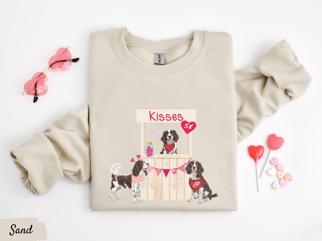 English Springer Spaniel Valentines Day Dog Mom Sweatshirt, Springer ...
