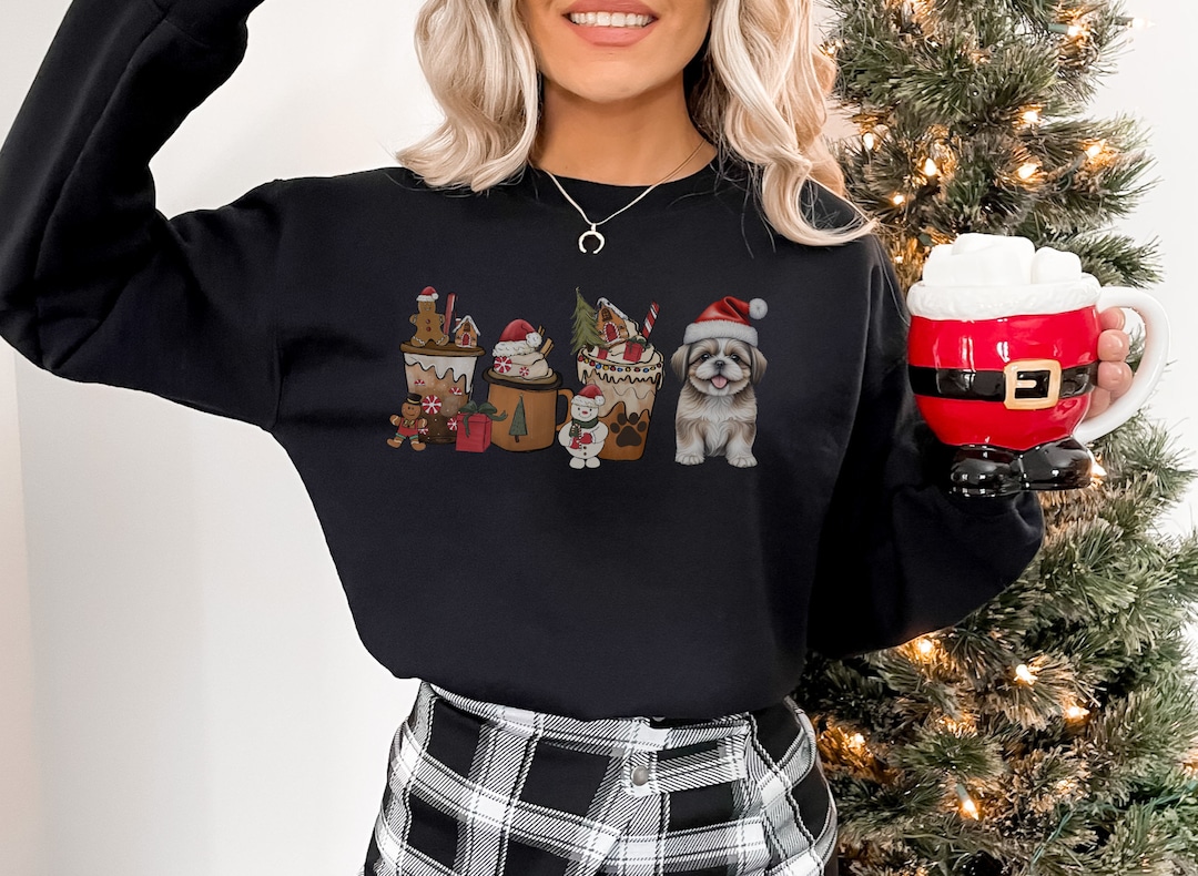 Shih Tzu Dog Christmas Sweatshirt, Shih Tzu Mom Crewneck Sweater, Shih ...