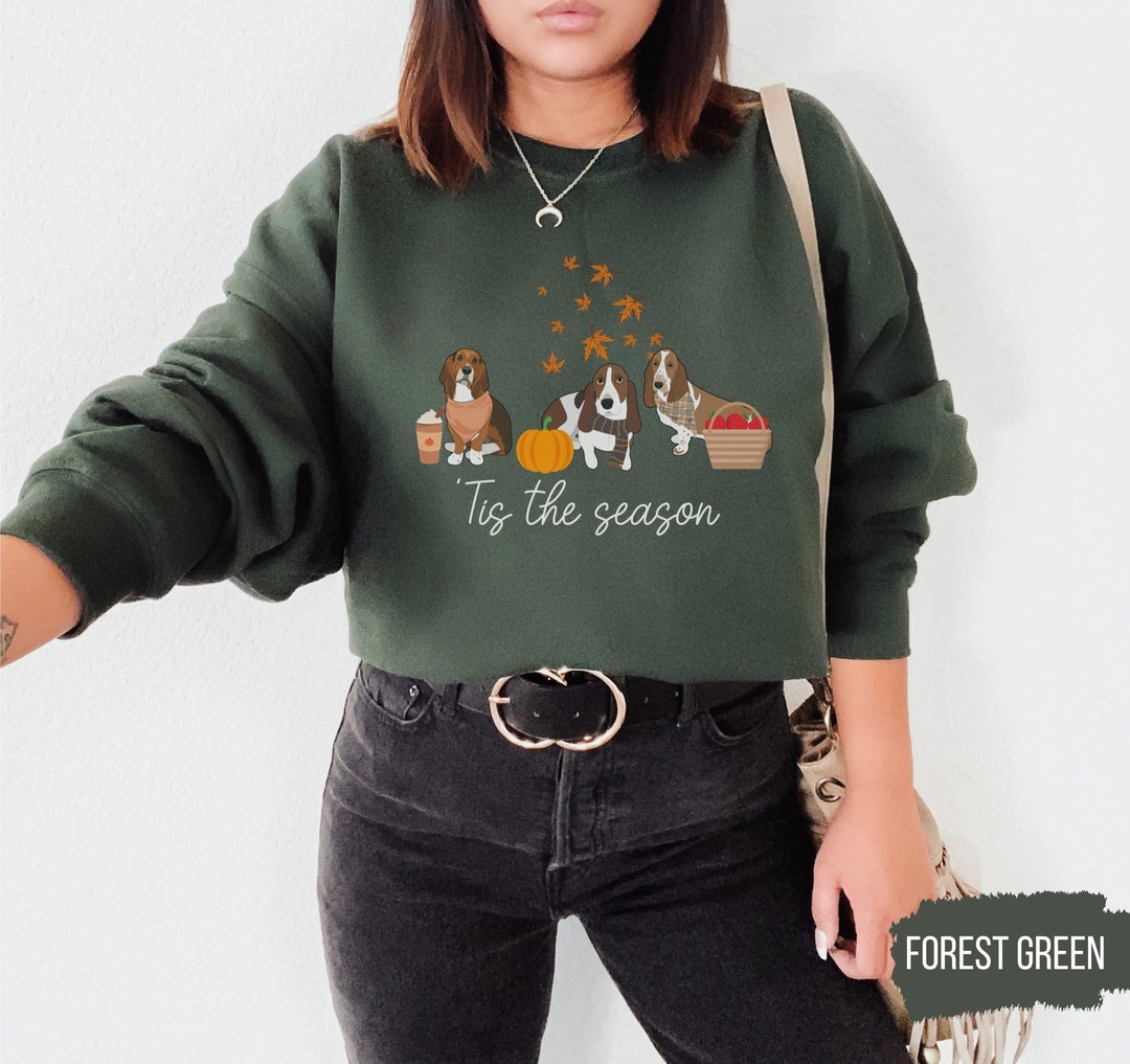 Basset Hound Fall Sweatshirt, Basset Hound Sweatshirt, Basset Hound ...