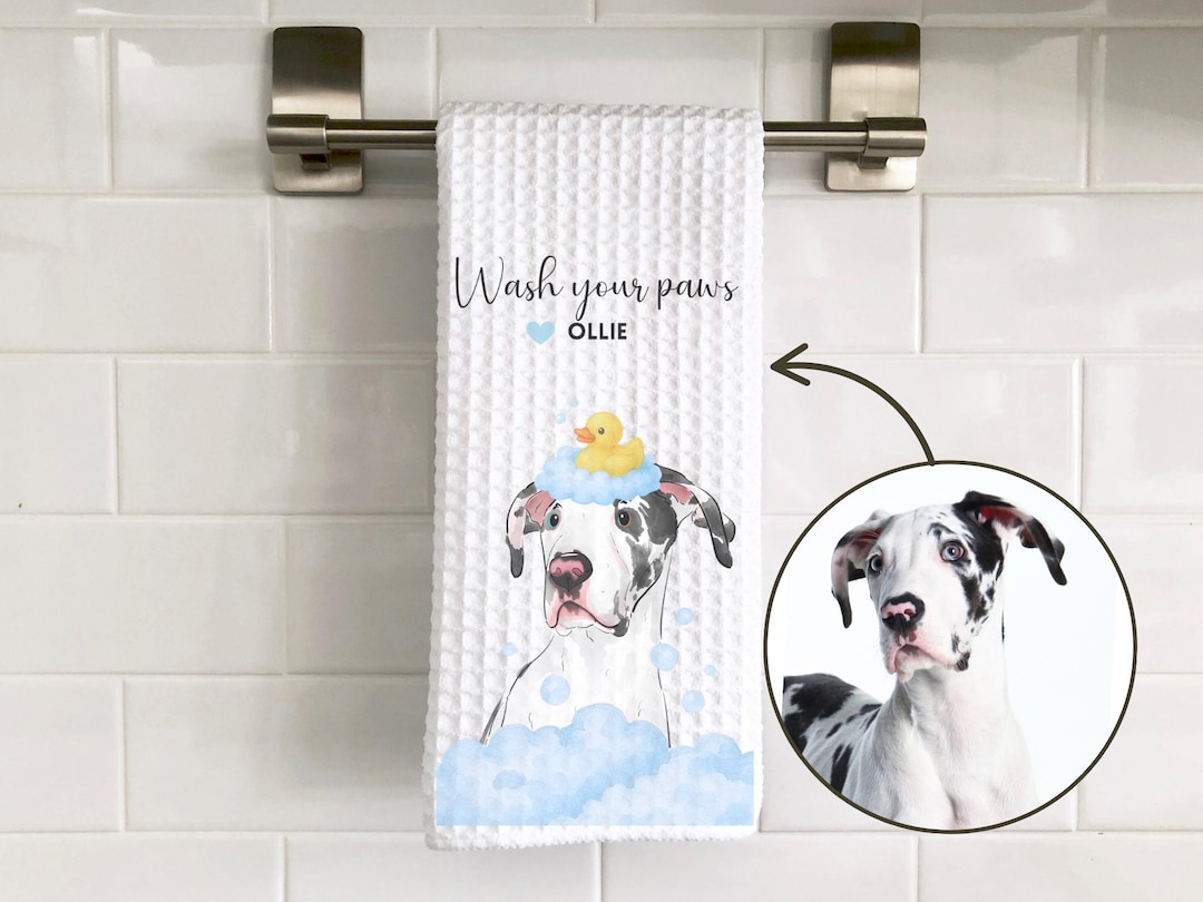Custom Dog Bathroom Towel, Dog Mom Gift, Custom Towel, Pet Photo Custom ...