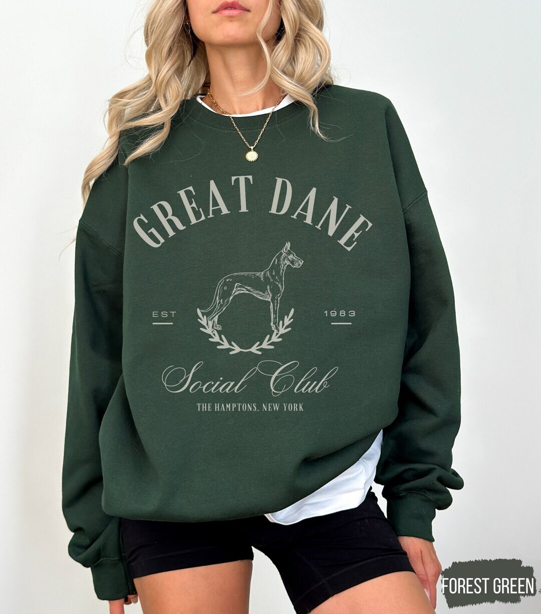 Custom Great Dane Social Club Sweatshirt, Great Dane Sweatshirt, Great ...