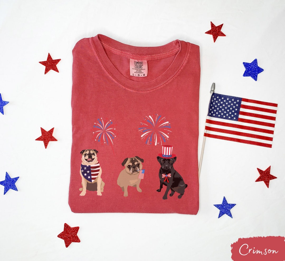 Pug Dog Patriotic Shirt,pug, Pug Shirt, Pug Mom, Pug Gift, Pug 4th of ...