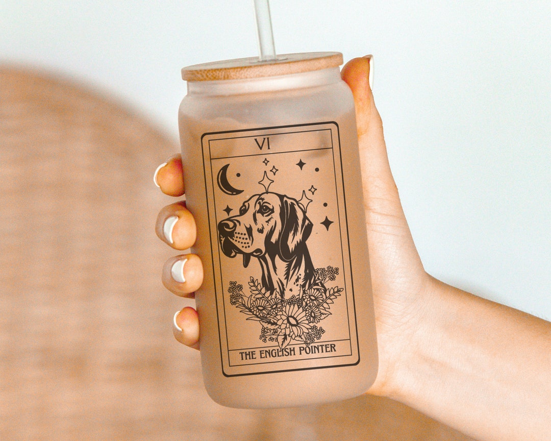 English Pointer Tarot Frosted Glass Tumbler, English Pointer,english ...