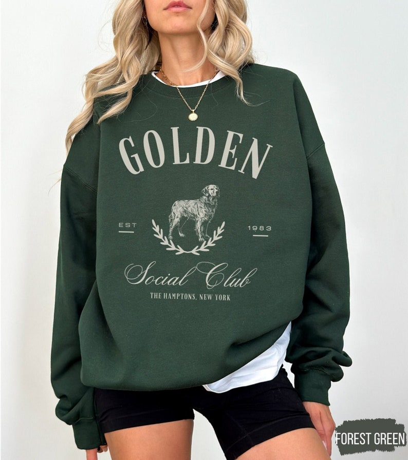 Golden Retriever Social Club Sweatshirt, Golden Retriever Sweatshirt ...