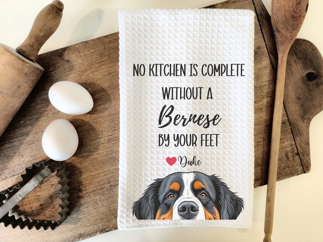 Custom Bernese Mountain Dog Kitchen Towel, Bernese Mountain Dog Gift ...