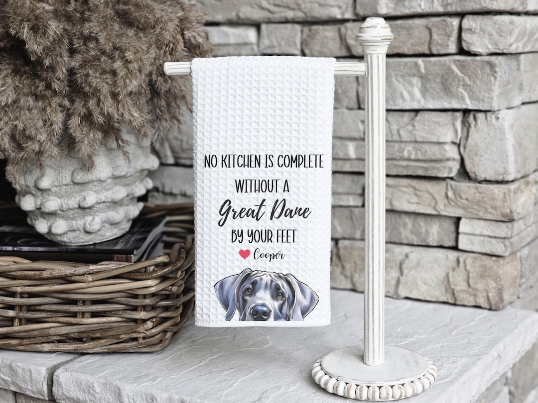 Custom Great Dane Dog Kitchen Towel, Great Dane Dog Gift, Custom ...