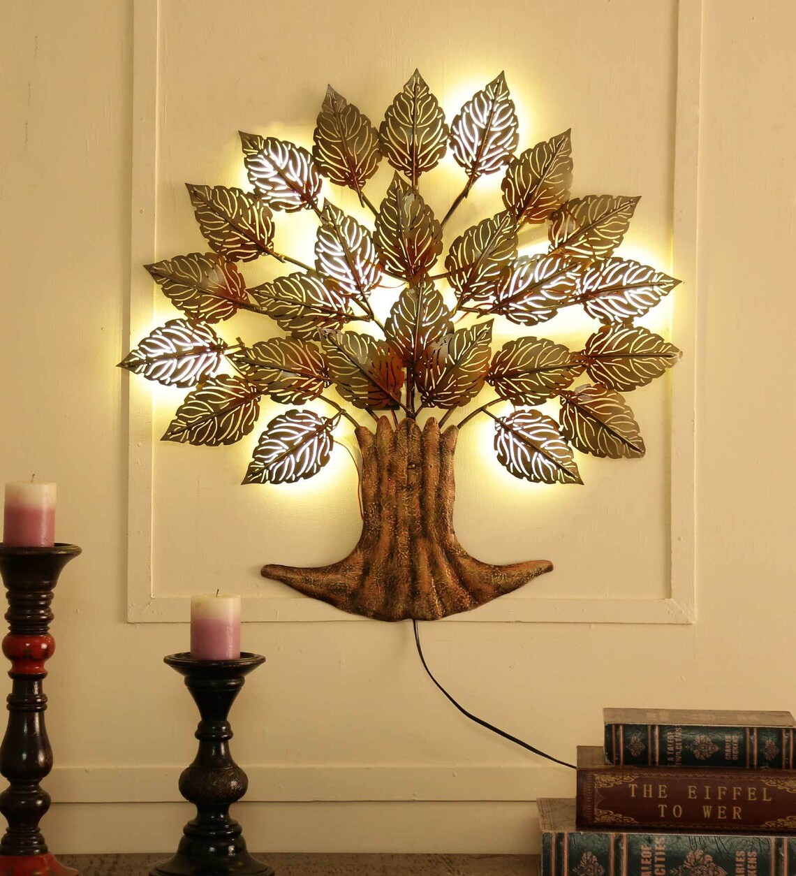 Tree With LED Lights Wall Decor Metal Art Tree Wall Decor - Etsy