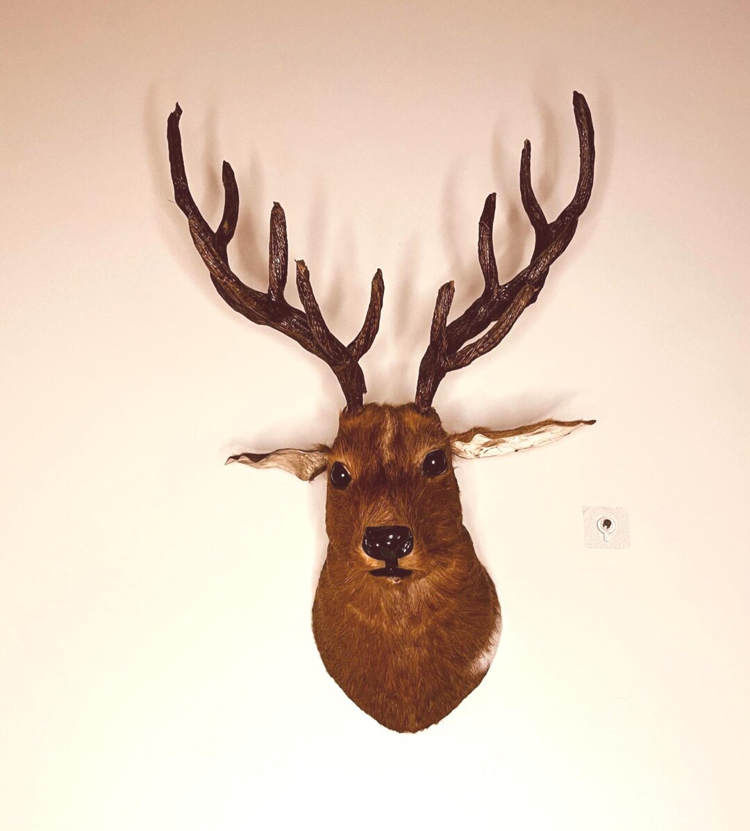 3 Feet Leather Faux Deer Head Wall Decor – Fake Deer Mount With Premium ...