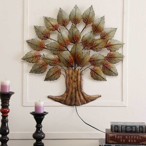 Tree With LED Lights Wall Decor Metal Art Tree Wall Decor - Etsy